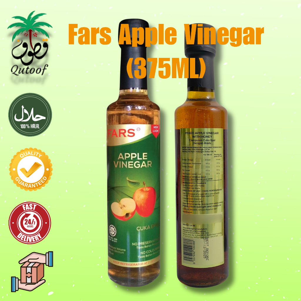 Apple Vinegar / FARS Premium Natural Organic Apple Vinegar (375ML ...