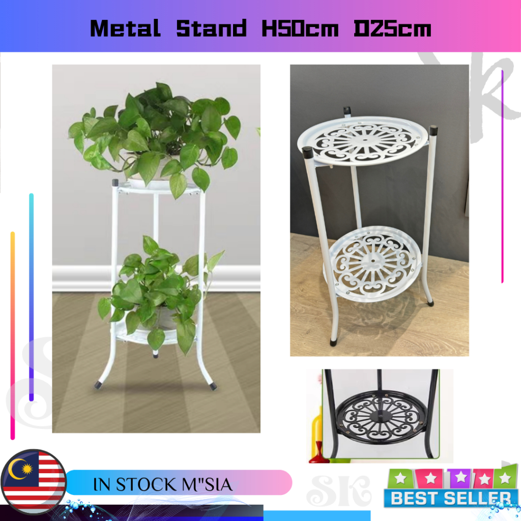 Two-layer Metal Plant Stand Shelf Flower Pot Rack Holder | Shopee Malaysia
