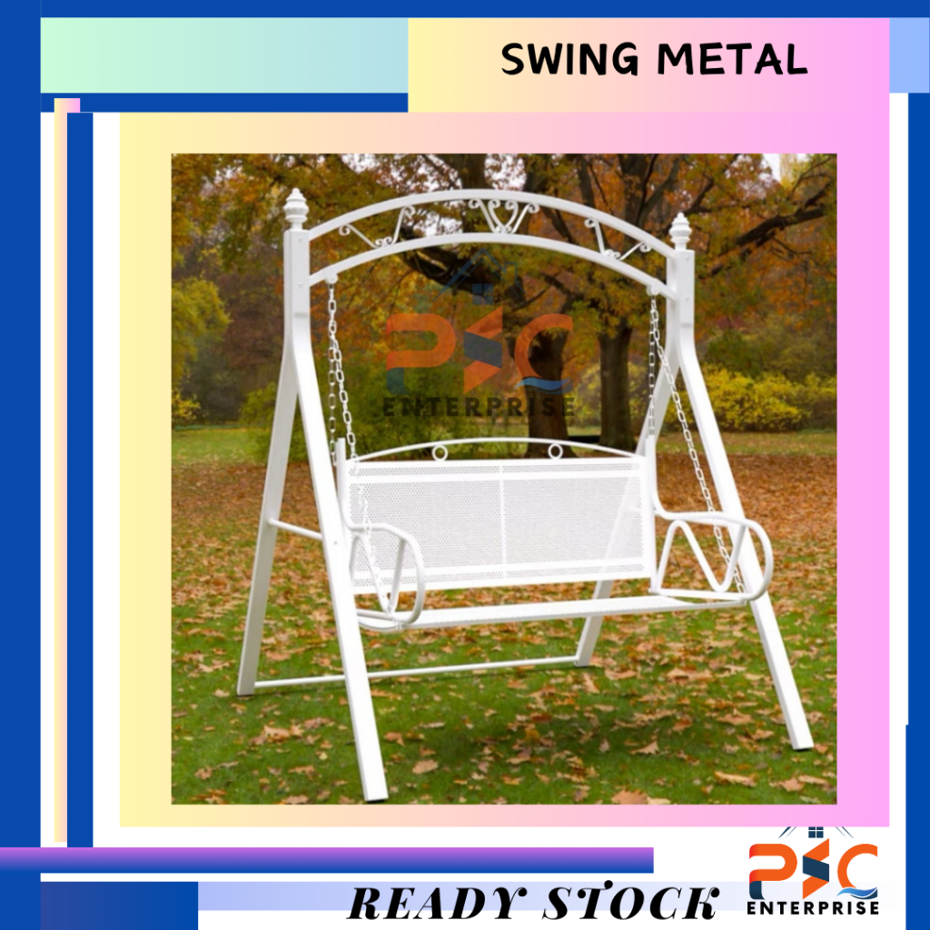 READY STOCK📢Outdoor Swing/Garden Swing/Metal Swing/Buaian/Garden Swing ...