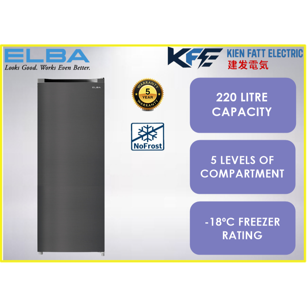 Elba Upright Freezer With No Frost Technology 220 Litre EUFN2288FF(BS ...