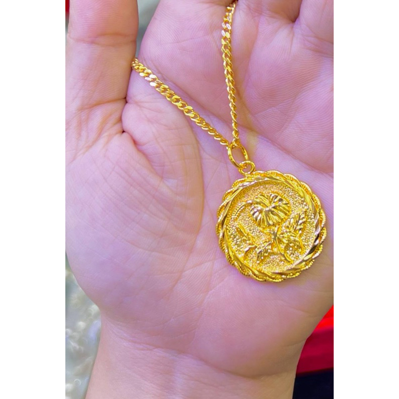 EMAS BANGKOK LOKET SYILING BUNGA RAYA 2.9CM | Shopee Malaysia