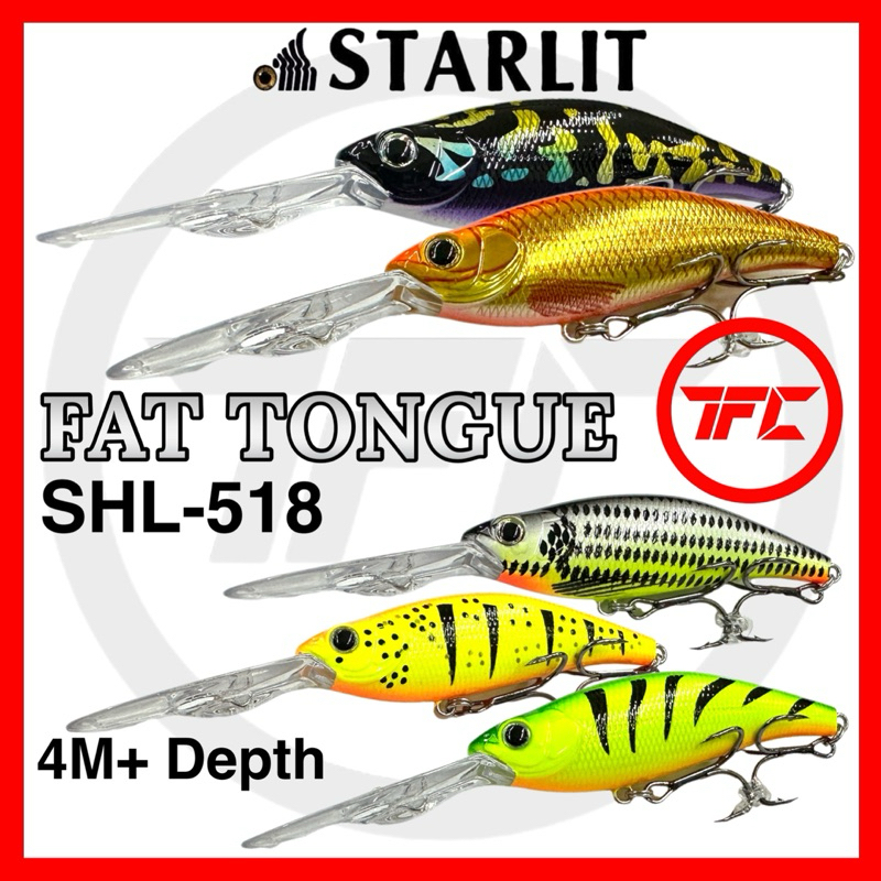 STARLIT Hard Lure SHL518 Fat Tongue Lure Bait X Deep Runner SHL-518 70mm 12g Ofmer | Shopee Malaysia