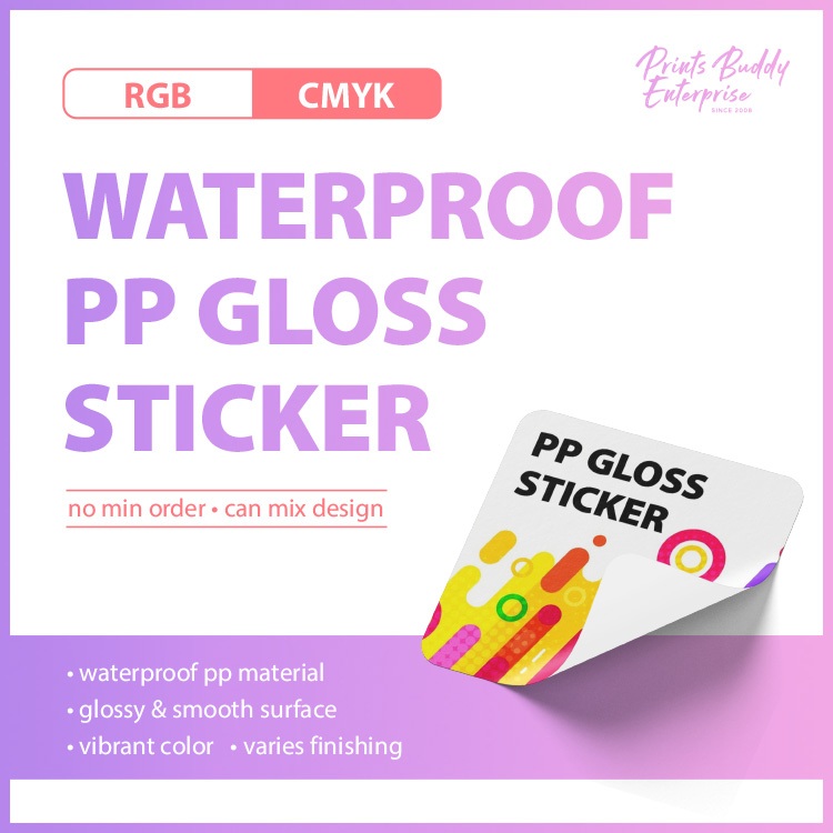 [Print-Own-Design] Waterproof PP Gloss Sticker with Kiss-Cut / Die-Cut ...
