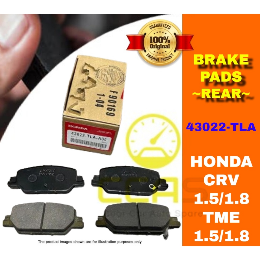 ( 100% ORIGINAL ) HONDA CRV TME 1.5 / CRV TME 1.8 REAR DISC BRAKE PAD ...