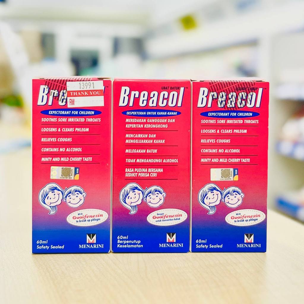 [Lulus KKM] Breacol Expectorant Cough Syrup for Children 60ml/Ubat ...