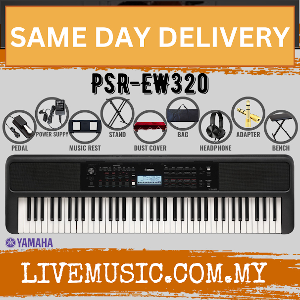 Yamaha PSR-EW320 76-key Portable Keyboard 12 in 1 Premium Package ( PSR ...