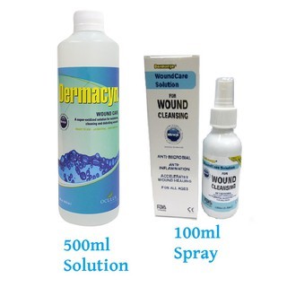 Dermacyn Wound Care Solution (100ml spray / 500ml solution) | Shopee ...