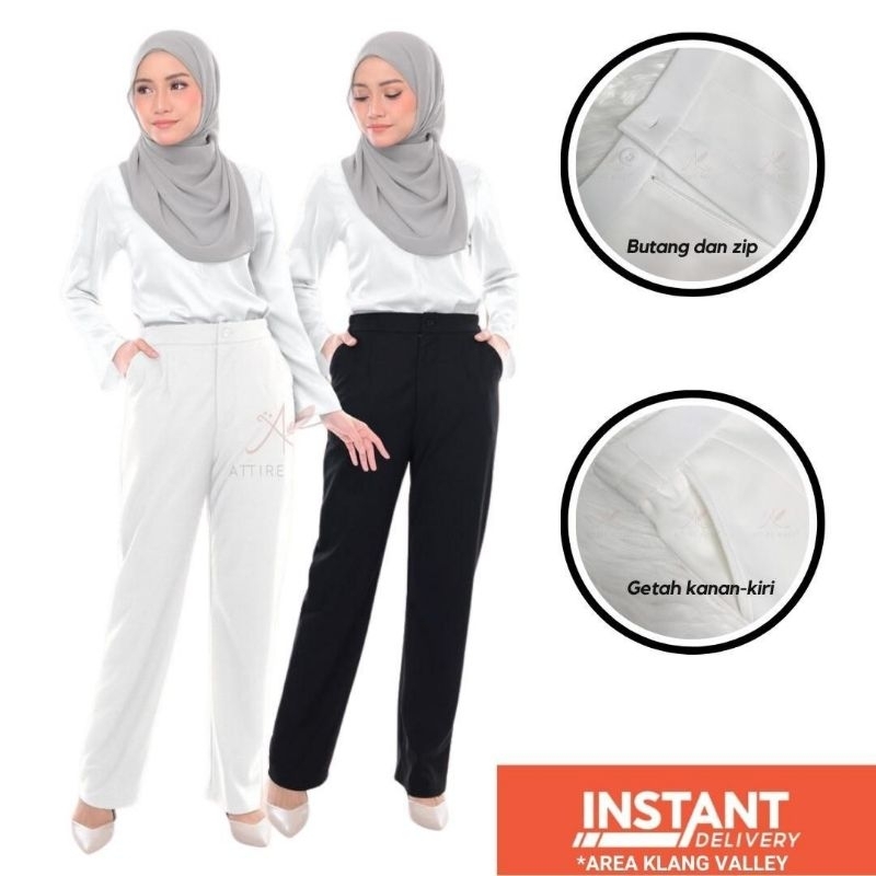 (S-6XL) STRAIGHT CUT WOMEN SELUAR SLACK WANITA KERJA LONG PANTS ...