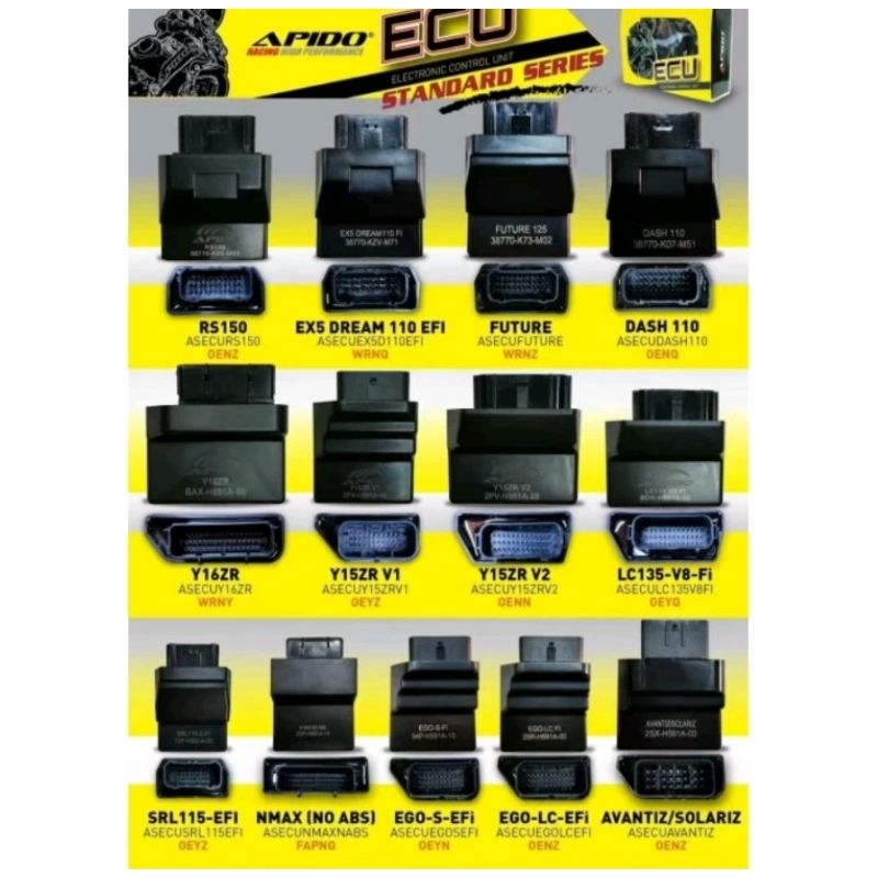 🔥 APIDO ECU STANDARD YAMAHA Y15ZR V2 RS150 Y16ZR LC135 V8 Avantiz ...
