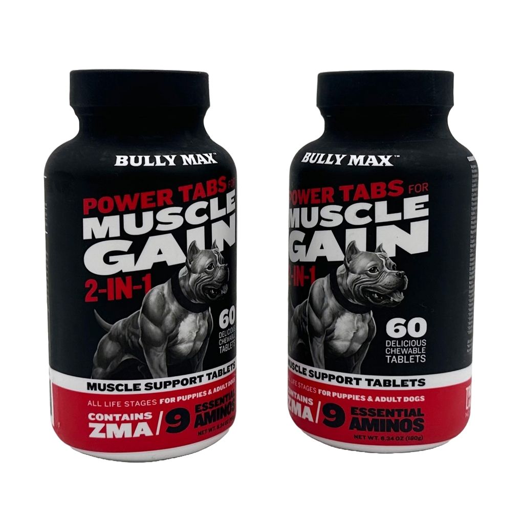 Bully Max Power Tabs for Muscle Gain for Dogs 2-in-1 Muscle Builder ...