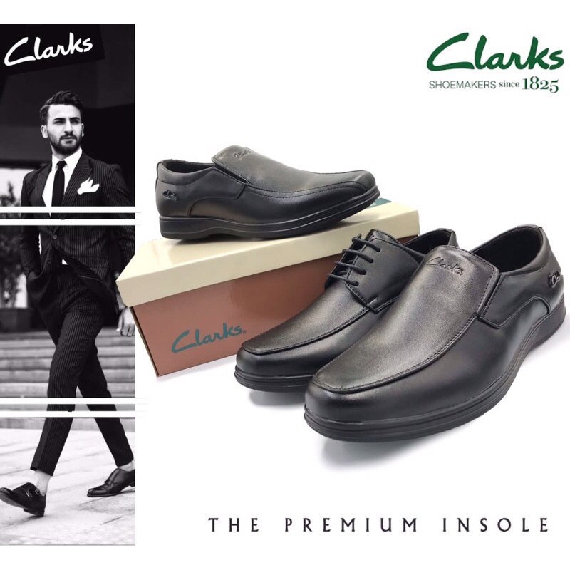Top Item Men’s Clarks Premium PU Leather Black Formal Shoes Kasut Kulit ...