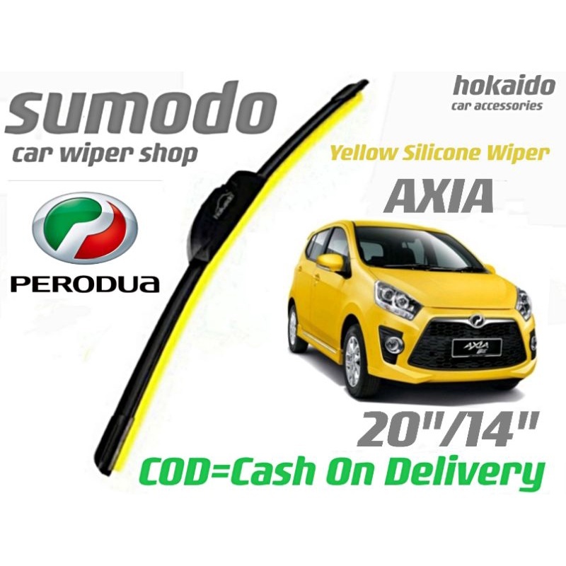 Perodua Axia Silicone Wiper 1Pair(2Pcs) Sumodo Car Wiper Shop | Shopee ...