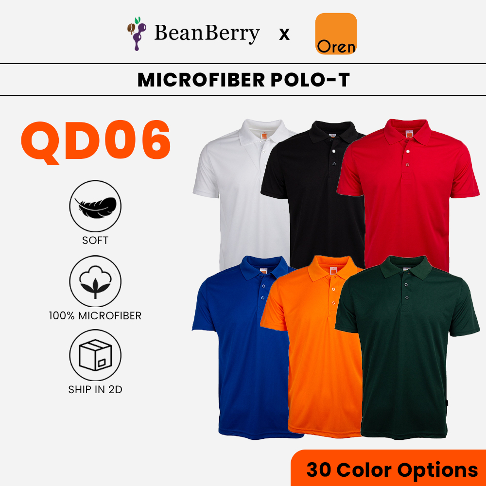 BEAN BERRY x OREN SPORT Soft Jersey Polo T QD06 Unisex Adult Men Plain ...