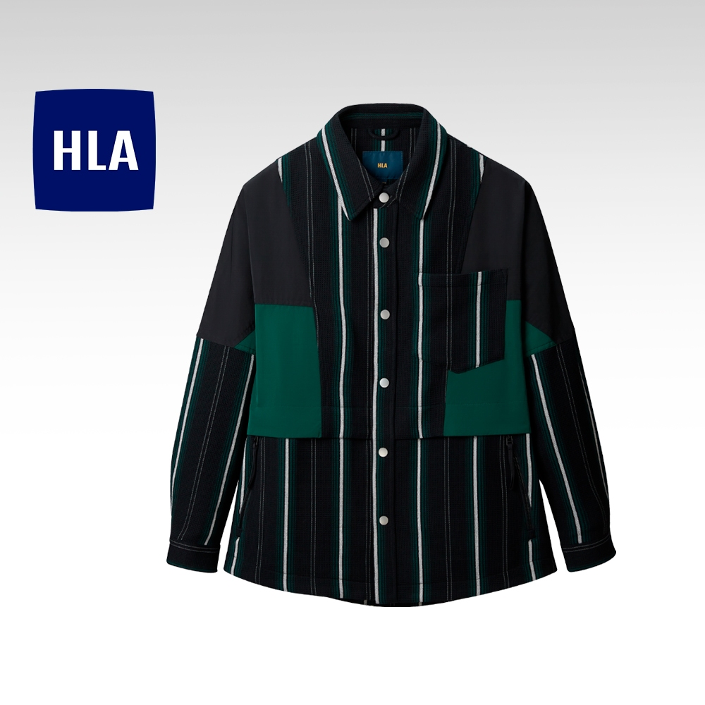HLA Contrast Colour Striped Long Sleeve Casual Jacket Men ...