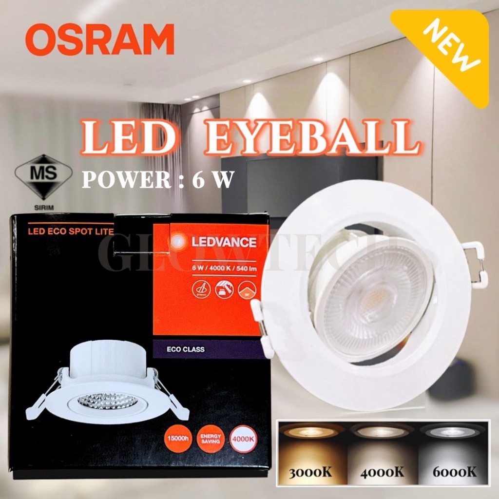 [NEW EDITION] OSRAM LEDVANCE LED SpotLight 6W SIRIM LED EyeBall ...