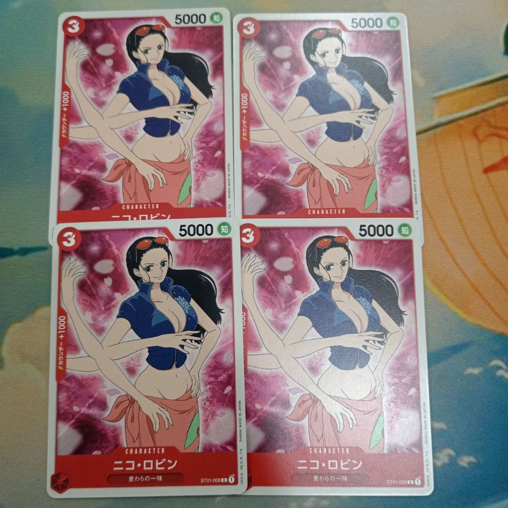 ORIGINAL 4x cards playset deck Nico Robin Character ST01-008 C optcg one piece card | Shopee ...