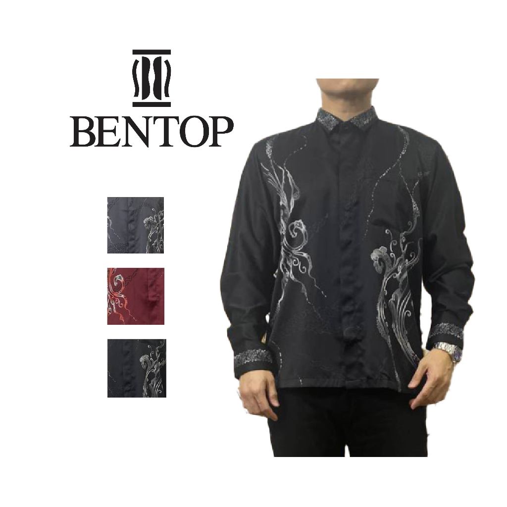 BENTOP Batik Long Sleeve Regular Fit | Shopee Malaysia