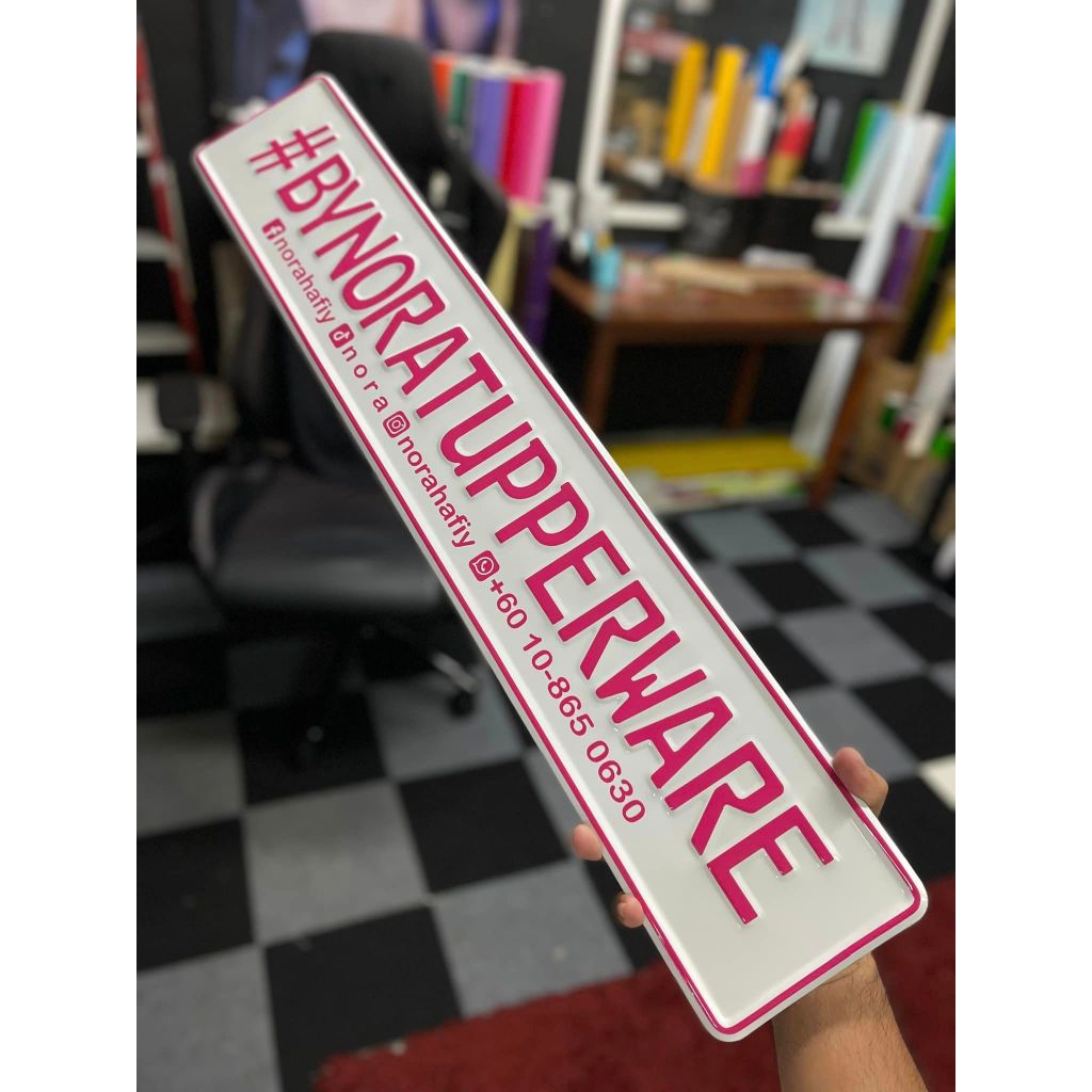 CUSTOM SIGNAGE PLATE BESI NAMA/BUSINESS BESAR MAKSIMUM 17 HURUF ...