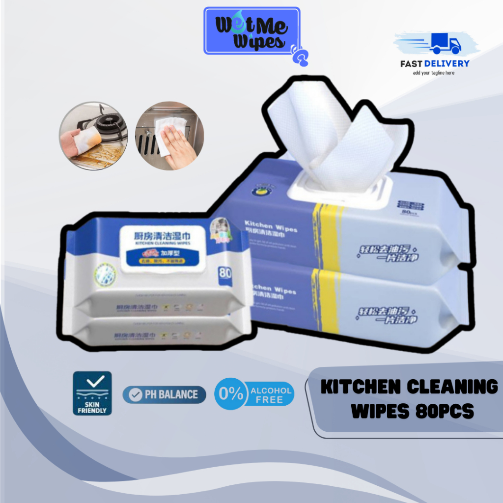 【Kitchen Wipes】80pcs Kitchen Wet Tissue For Strong Decontamination ...