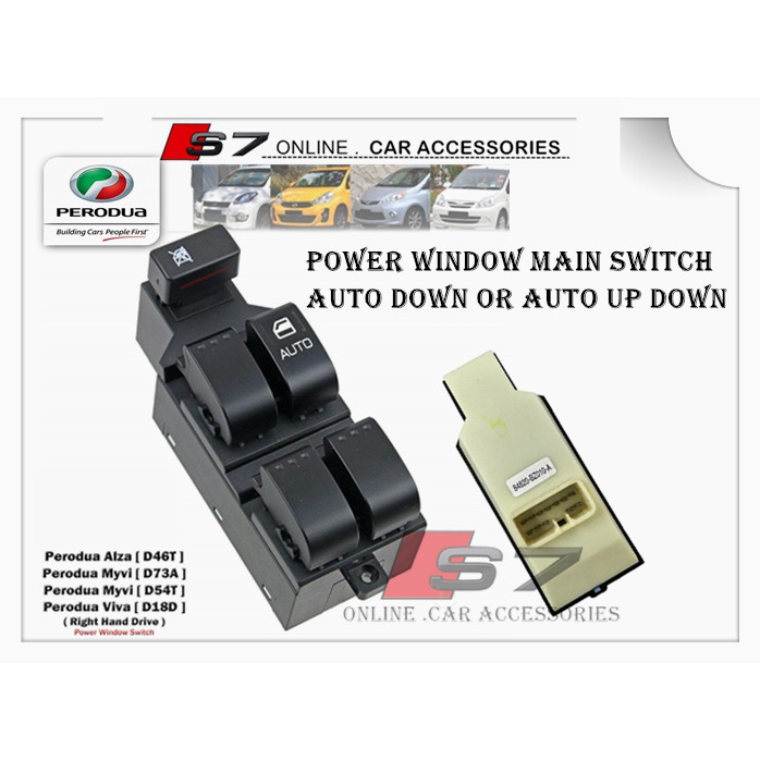 Perodua Myvi /Viva/Alza Power Window Main Switch Auto Down or Auto up ...