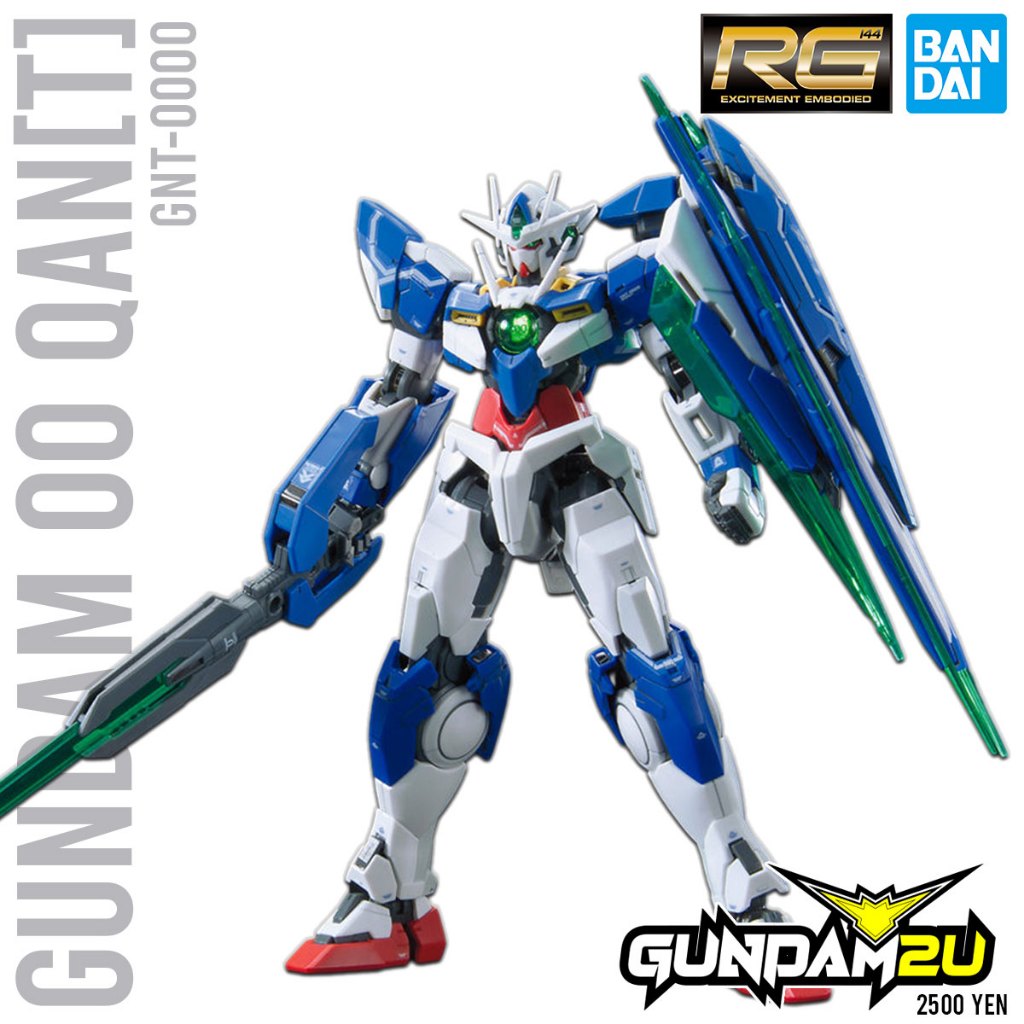 BANDAI RG 1/144 Gundam 00 Qan[T] - Real Grade Gundam OO Plastic Model ...