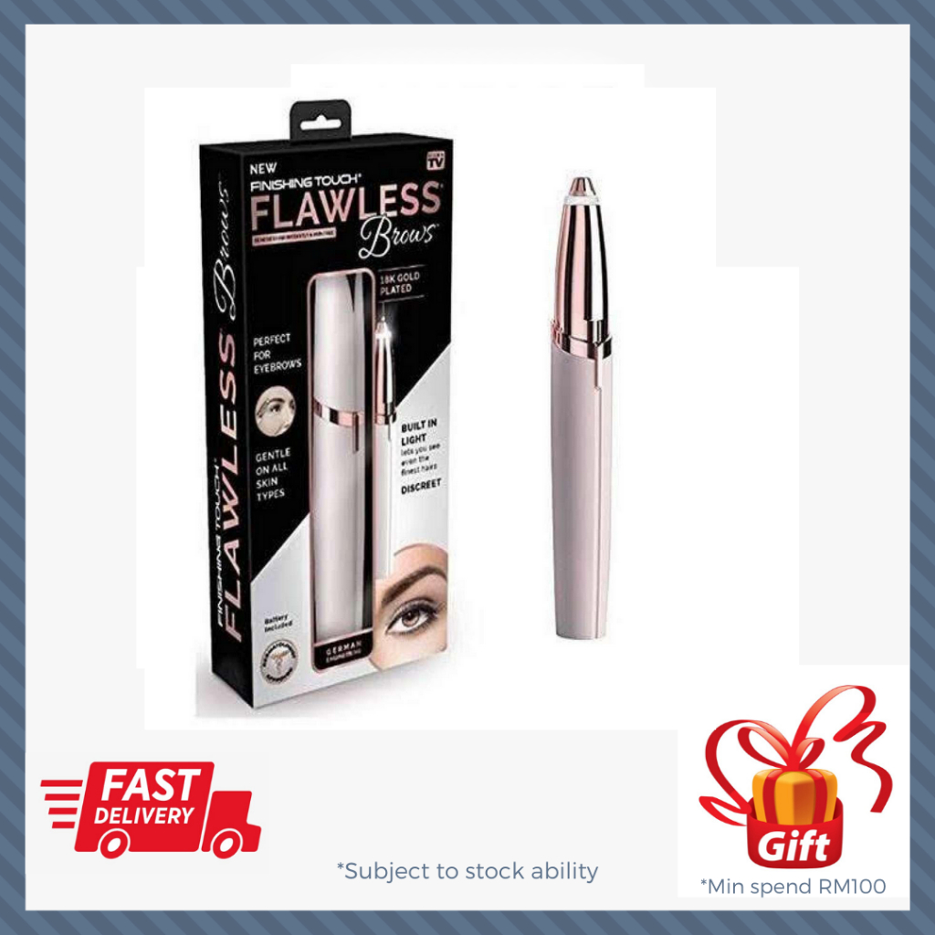 PORTABLE ELECTRIC PAINLESS EYEBROW TRIMMER FLAWLESS BROWS LIPSTICK ...