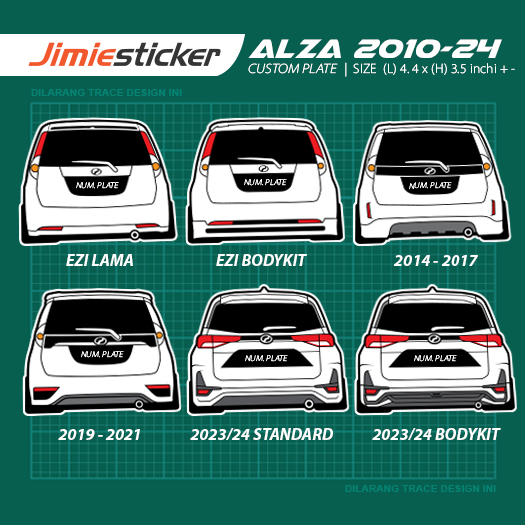 Sticker Kereta Alza, Perodua Alza, Sticker Belakang, Custom Sticker ...