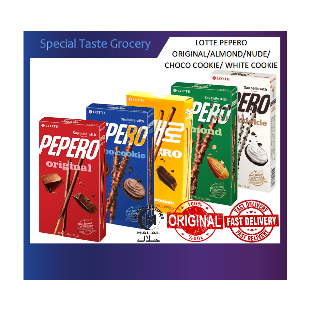 Free Shipping | Lotte Pepero Big Pack Almond/Choco Cookie/White Cookie ...