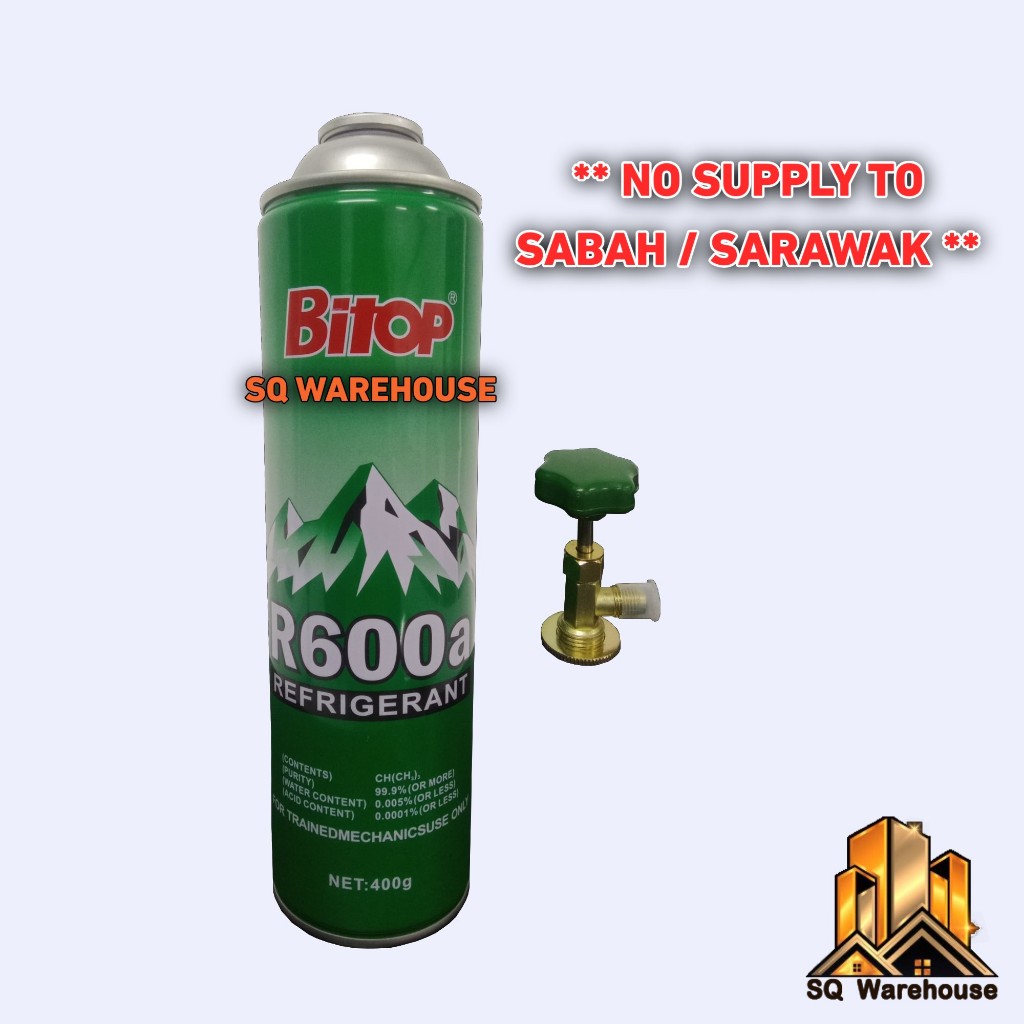 GAS BITOP R600A Refrigerator Freezer Fridge Chiller Air-cond 400gram ...