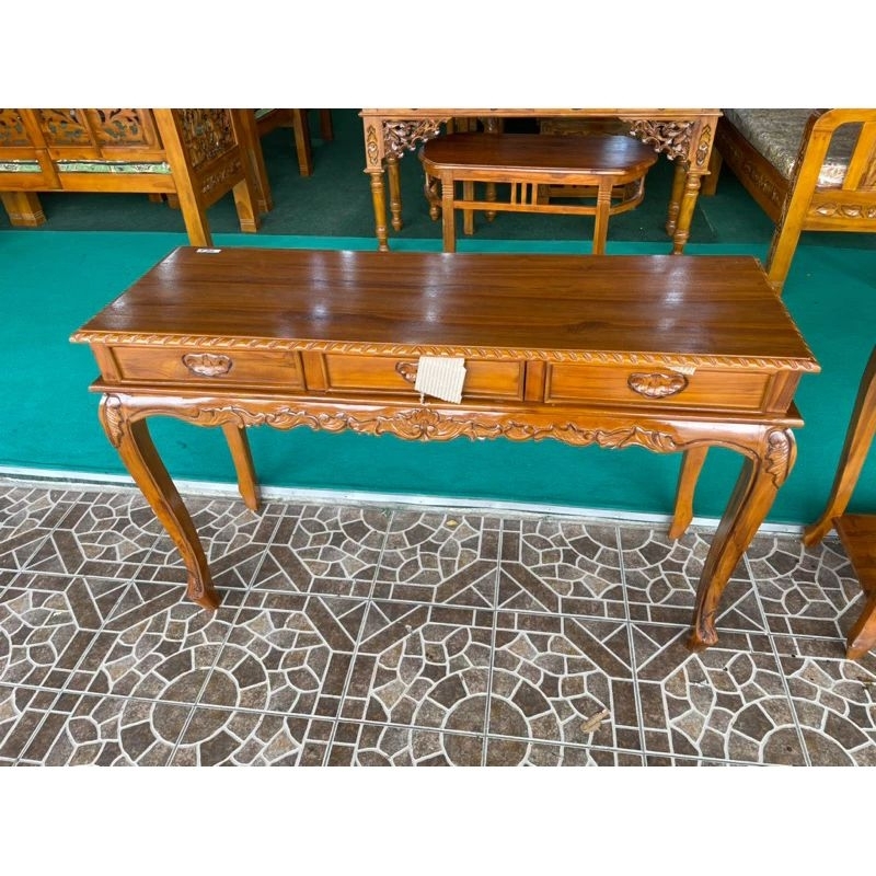 meja console kayu jati/console table living room kayu jati | Shopee ...