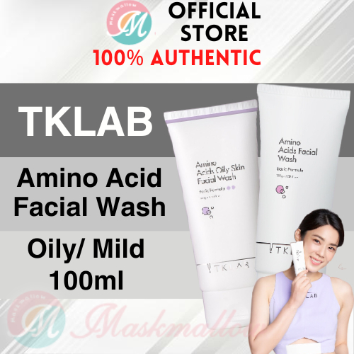 Ready Stock - Tklab Amino acids Oily Skin Facial Wash Cleanser 100ml TKLAB 胺基酸溫和潔顏霜 洗面乳 洗脸霜 洗面奶 ...