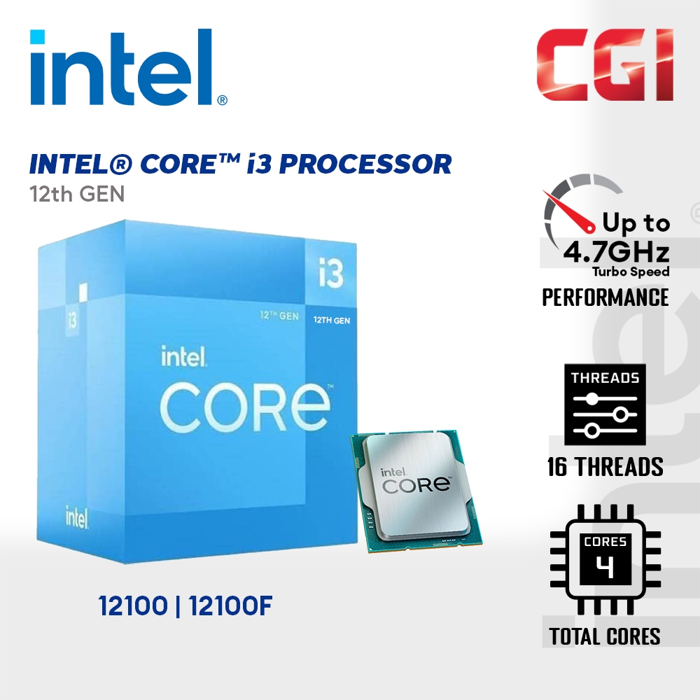Intel Core i3-12100 / 12100F 4 Cores 4.3 GHz 12M Cores Processor LGA1700 Processor | Shopee Malaysia