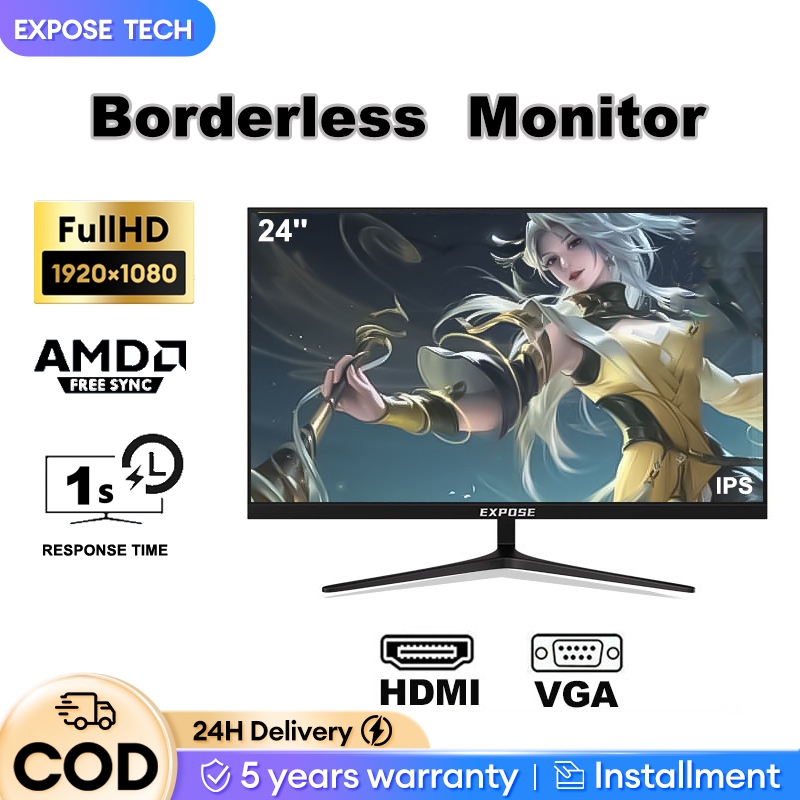 EXPOSE 24 Inch Monitor PC Built-in Speaker Computer Gaming Monitor HDMI ...