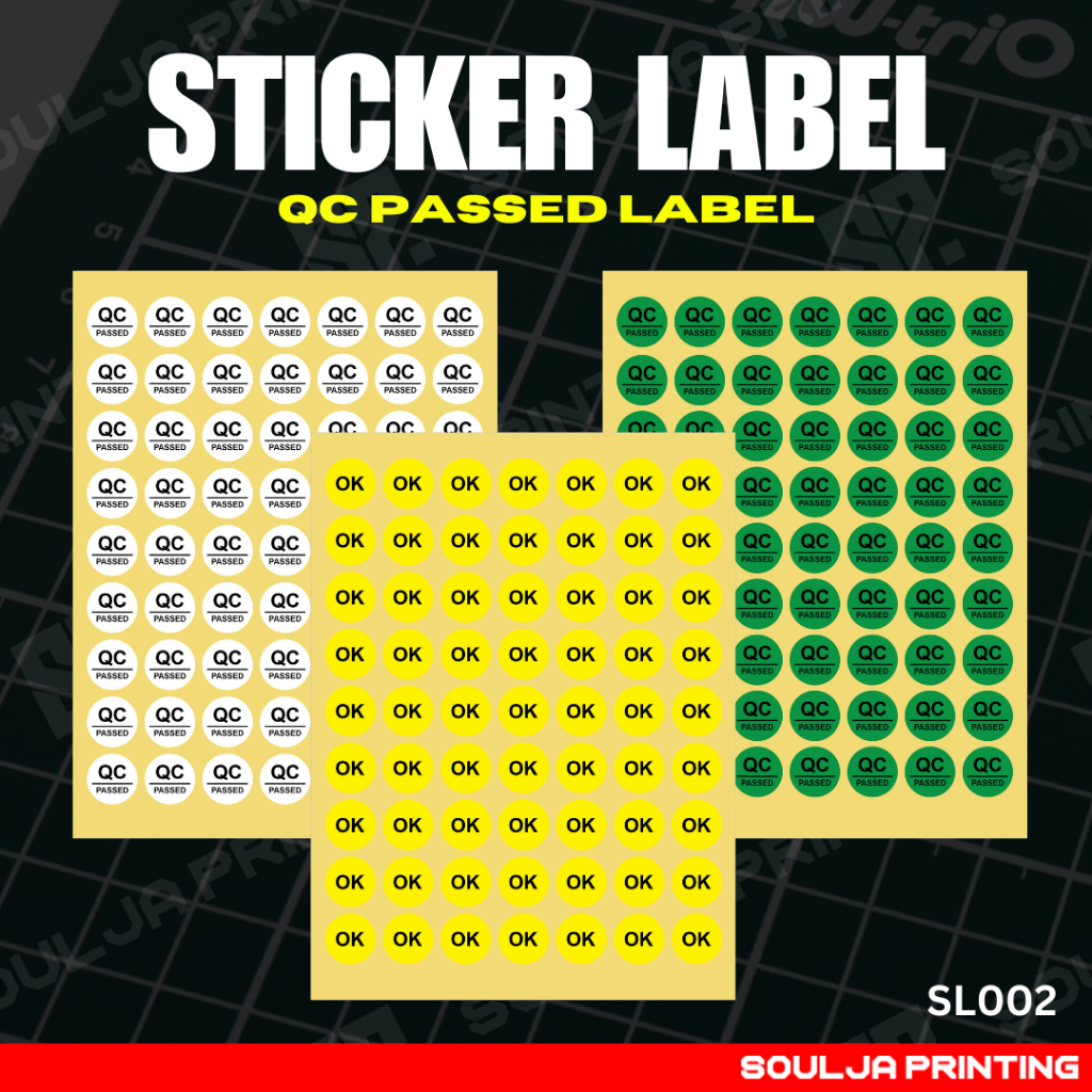 QC label sticker | 100pcs 12mm X 12 mm | SL002 | Shopee Malaysia