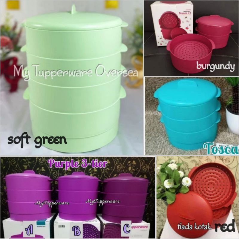 Tupperware Purple Tosca Biru hijau burgundy merah Steam It pengukus ...