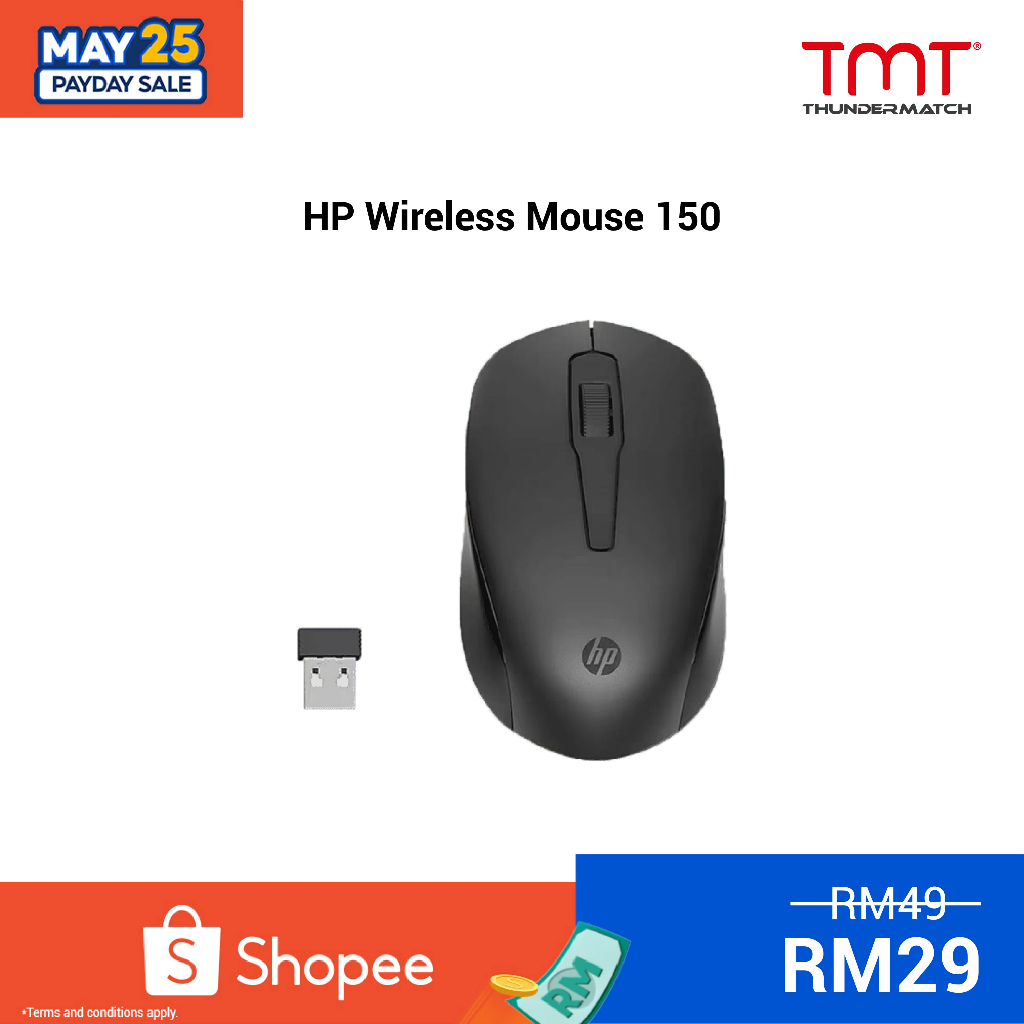 HP Wireless Mouse 150 | 1600 DPI | 2.4Ghz (2S9L1AA) | 1 Year Warranty ...