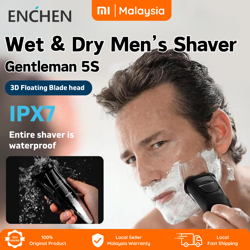 Enchen Men's Electric Shaver Gentleman 5S Wet and Dry Dual Use 3D ...