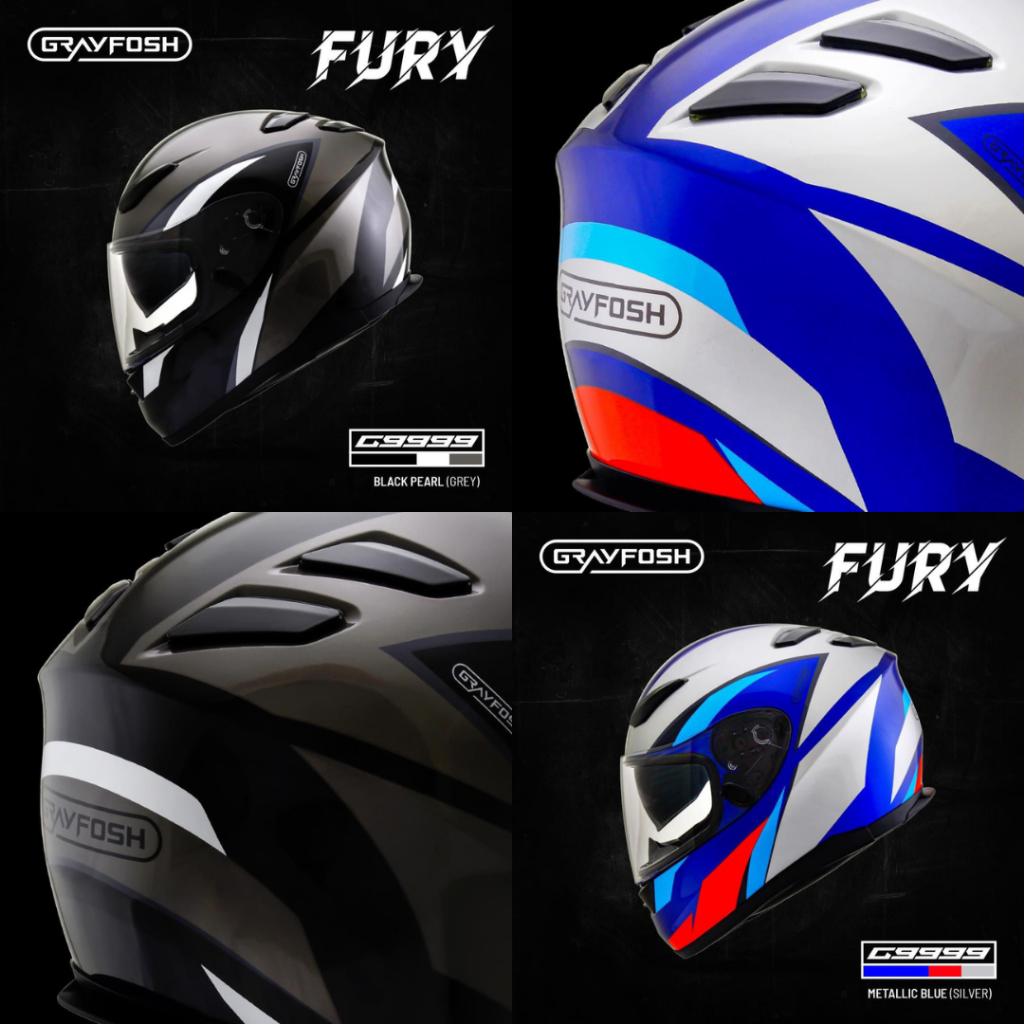 HELMET FULLFACE FULL FACE GRAYFOSH FURY BLUE BLACK HELMET MAN WOMAN ...