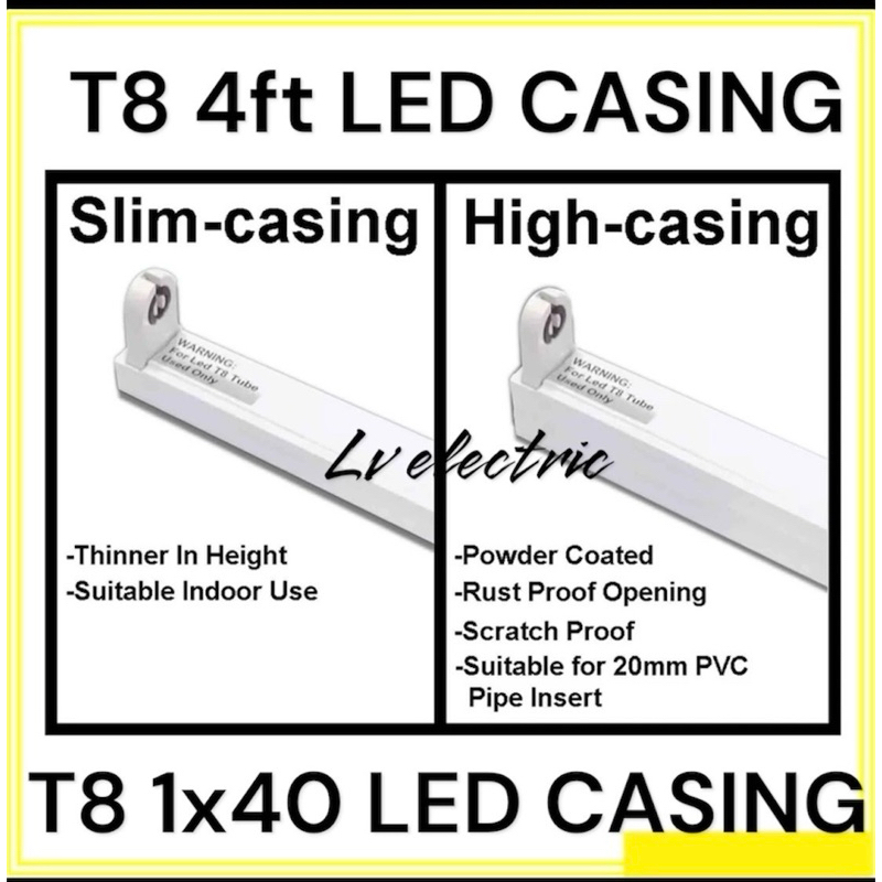 2pcs/4pcs T8 4FT LED CASING SLIM ,THICK ,4ft led casing Panjang lampung ...