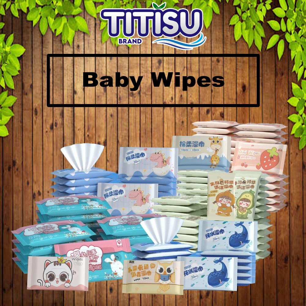 🧻 [8/10pcs] Baby Wipes Wet Tissue Baby Hand-Mouth Infant Gentle Wipes ...
