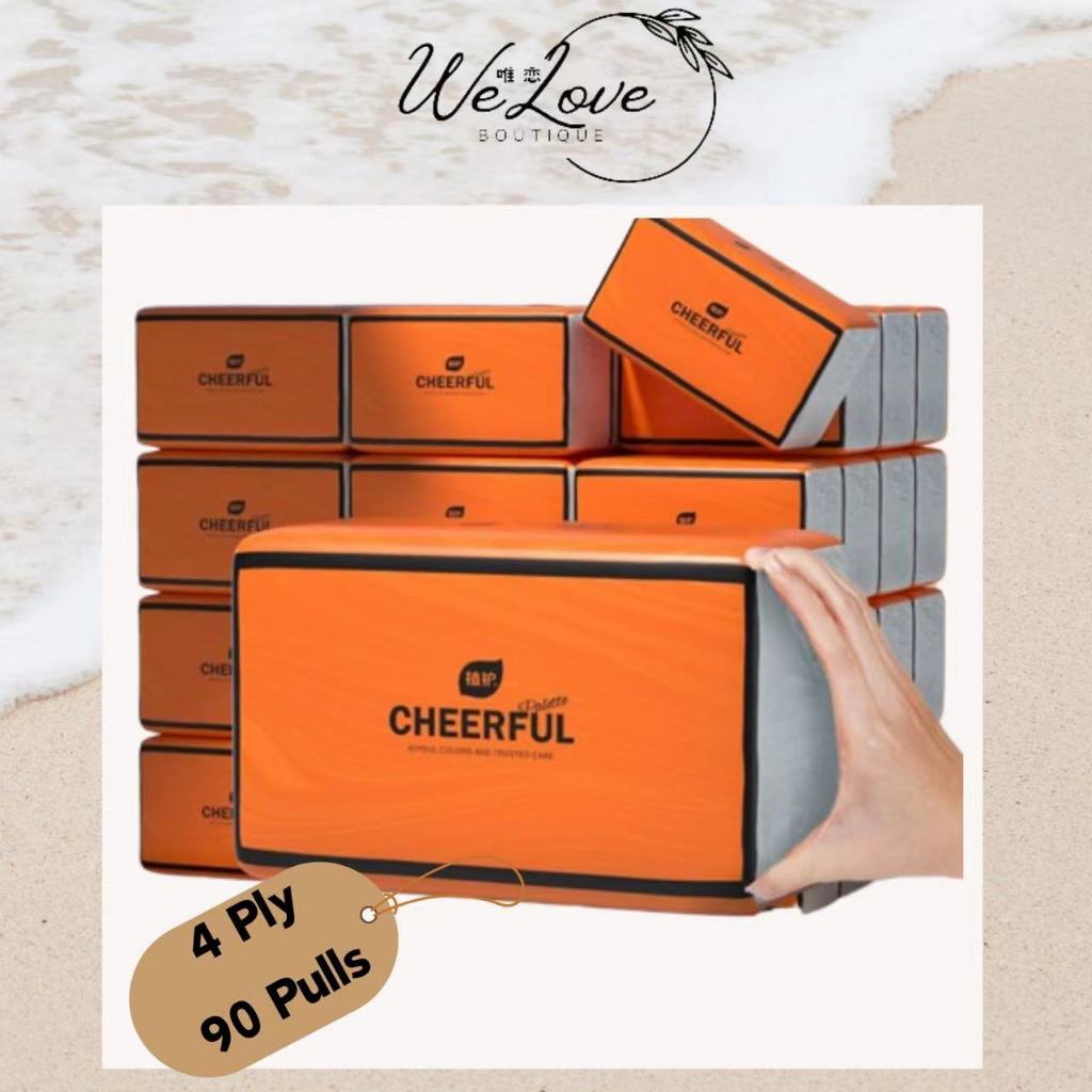 CHEERFUL Orange Tissue Paper Premium Facial Tissue Quality Tissue 4ply ...