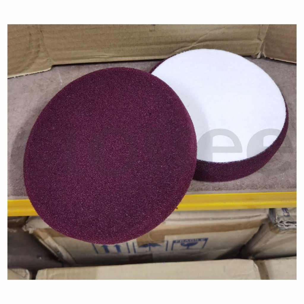 6" Polish sponge Wax sponge BUFFING POLISHING maroon span merah step 1 ...