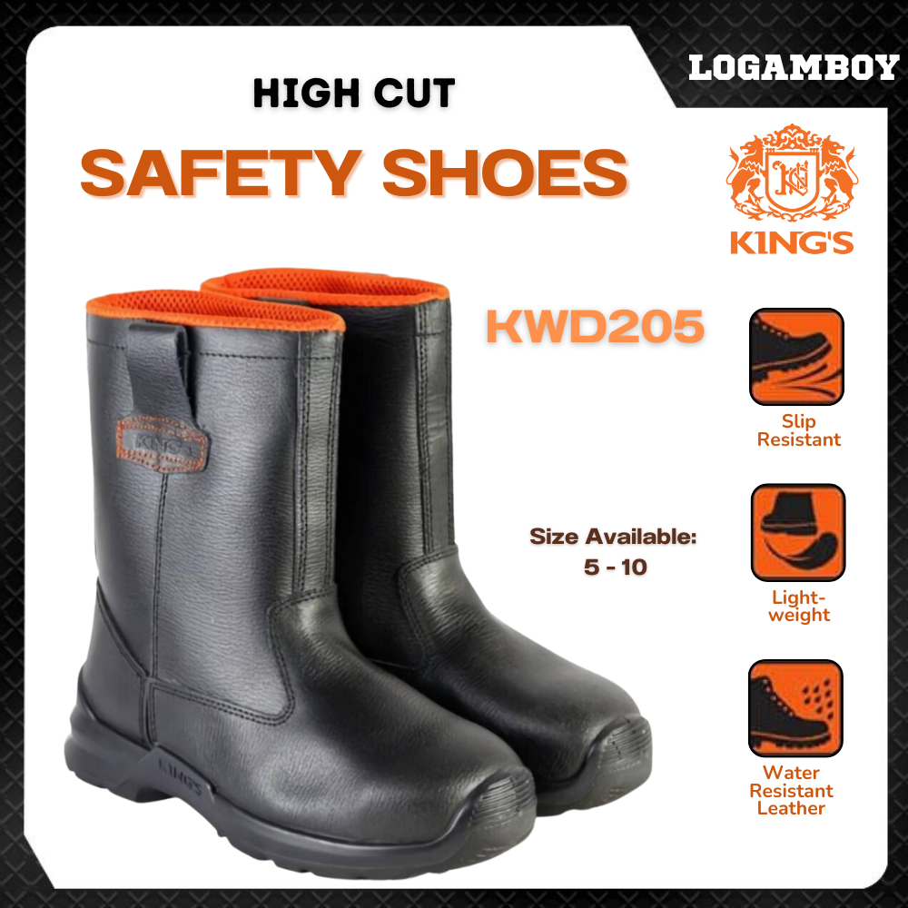 KINGS KWD205 SAFETY SHOES HIGH CUT BLACK KASUT BOOT KESELAMATAN KALIS ...