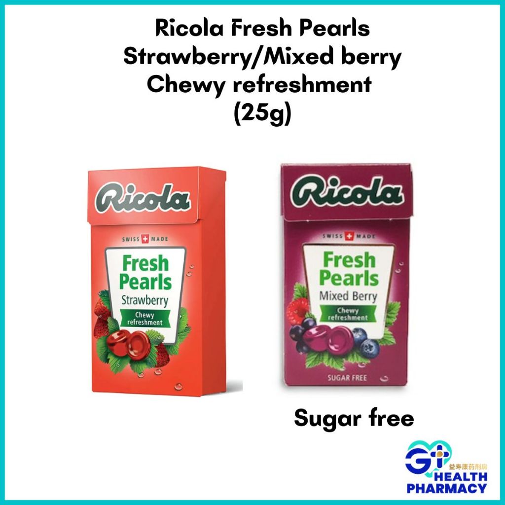 Ricola Fresh Pearls Strawberry/Mixed berry sugar free Chewy refreshment (25g) | Shopee Malaysia