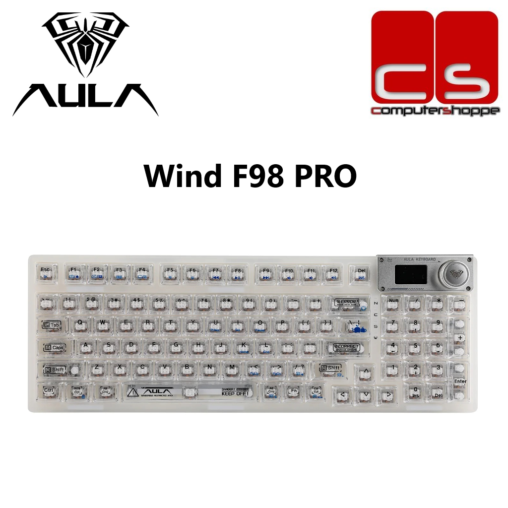 AULA F98 Pro Transparent Gasket Gaming Wireless RGB Mechanical Keyboard ...