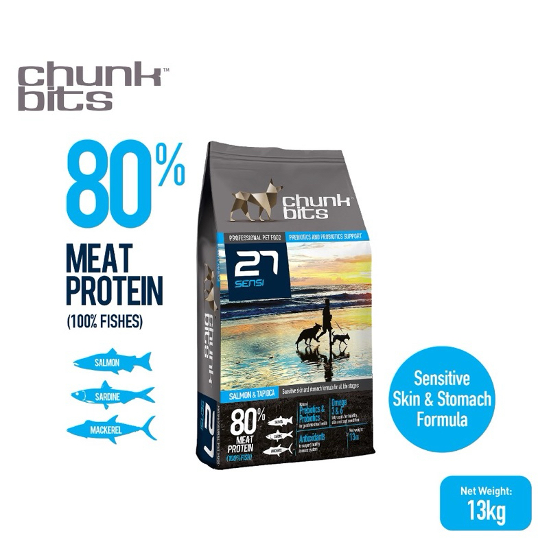 Chunk bits sensi 27 Dog Food 13kg Salmon & Tapioca | Shopee Malaysia