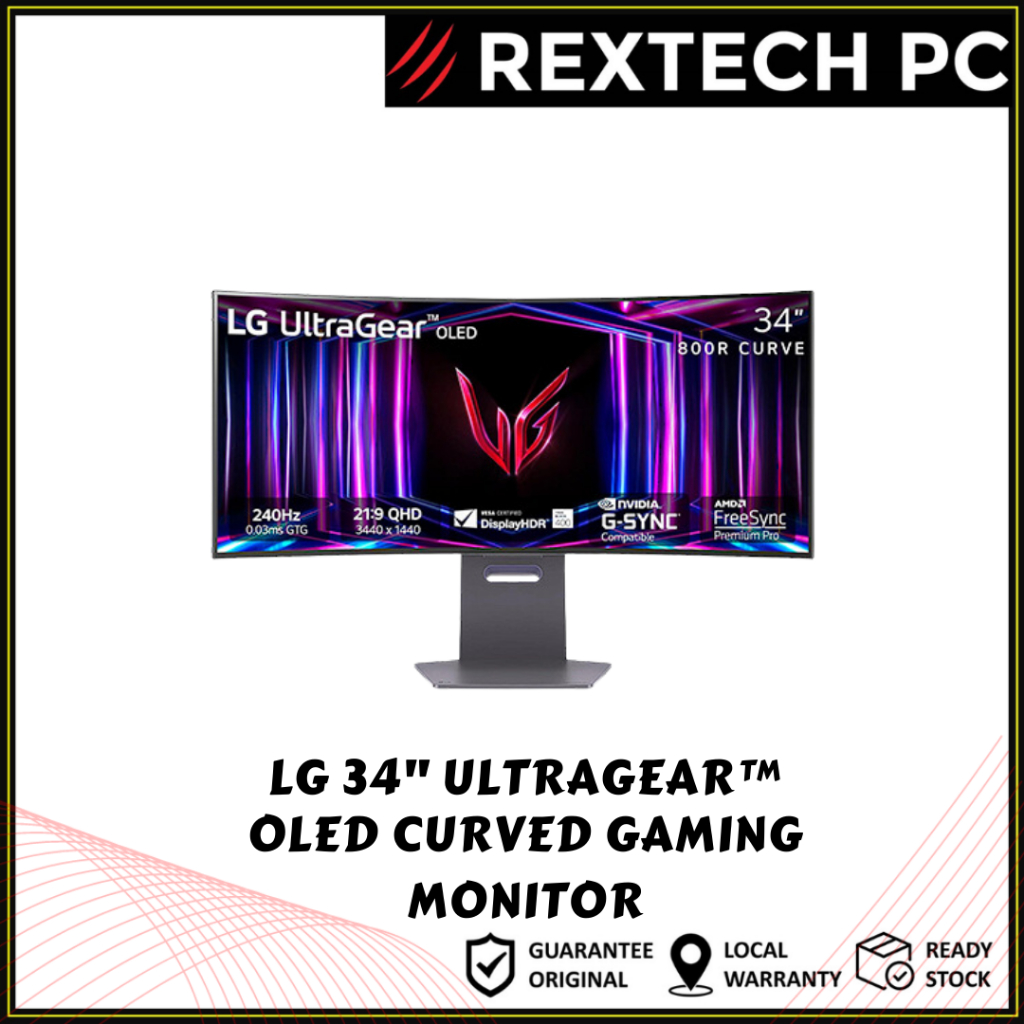 LG 34" UltraGear 34GS95QE 240Hz OLED Curved Gaming Monitor | Shopee ...