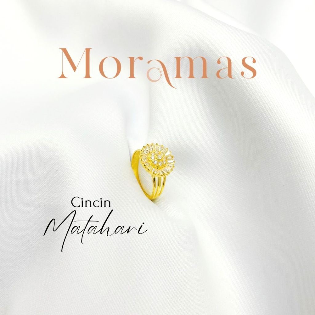 Moramas SUNFLOWER Ring 916 Gold/ Cincin BUNGA MATAHARI Emas 916/ 太阳花戒子 ...