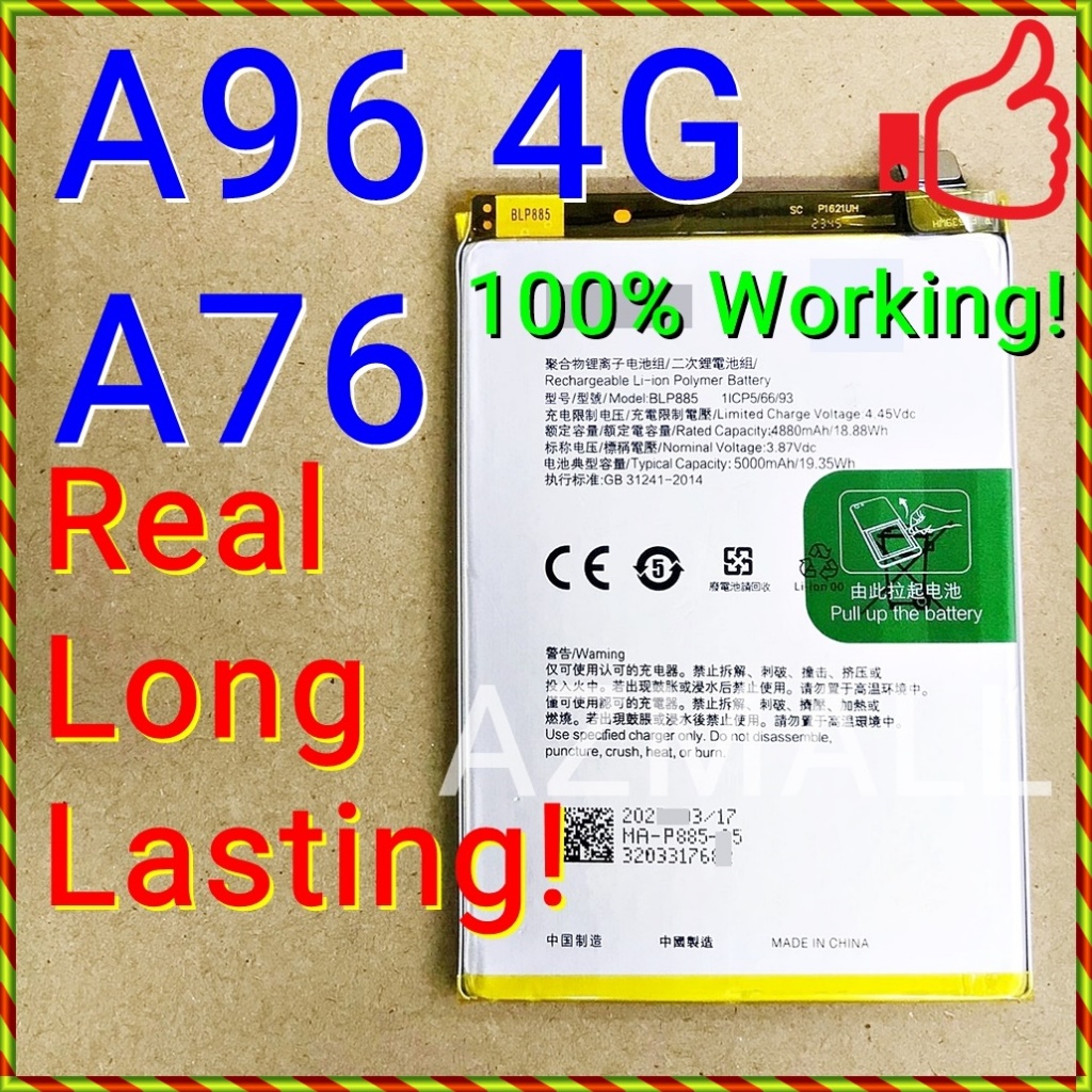 (33W SuperVOOC Charge) NEW ORI Long Lasting Stable Battery BLP885 for ...