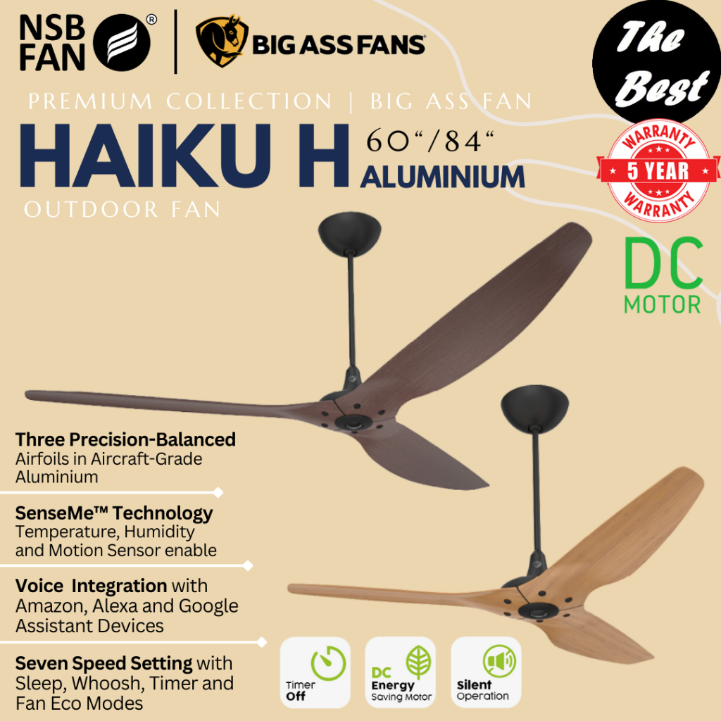 NSB FAN / BIG ASS FAN Haiku H ALUMINIUM 60 84 Inch 3 Aluminium Blade DC ...